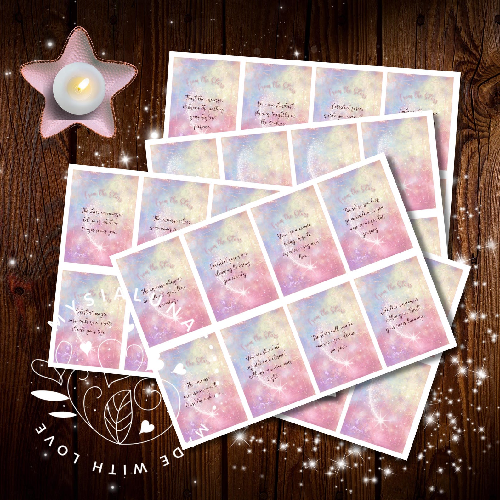 40 From the Stars Oracle Cards | Positive Prophecies Double-sided Card ...