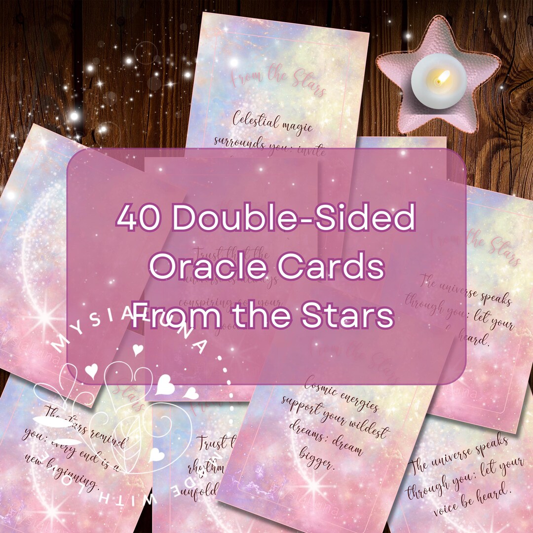 40 From the Stars Oracle Cards Positive Prophecies Double-sided Card ...