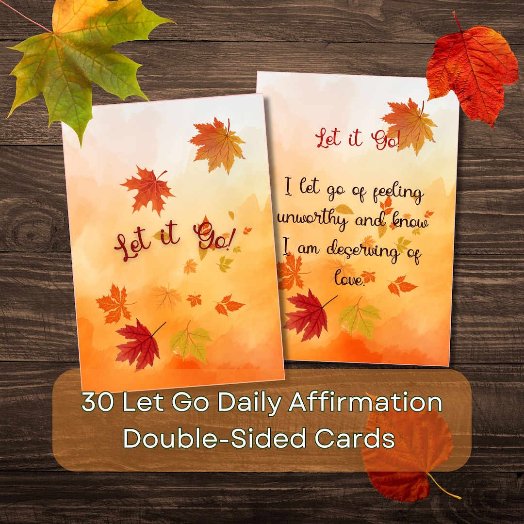 30 LET IT GO Positive Affirmations Double-sided Flash Cards ,printable ...