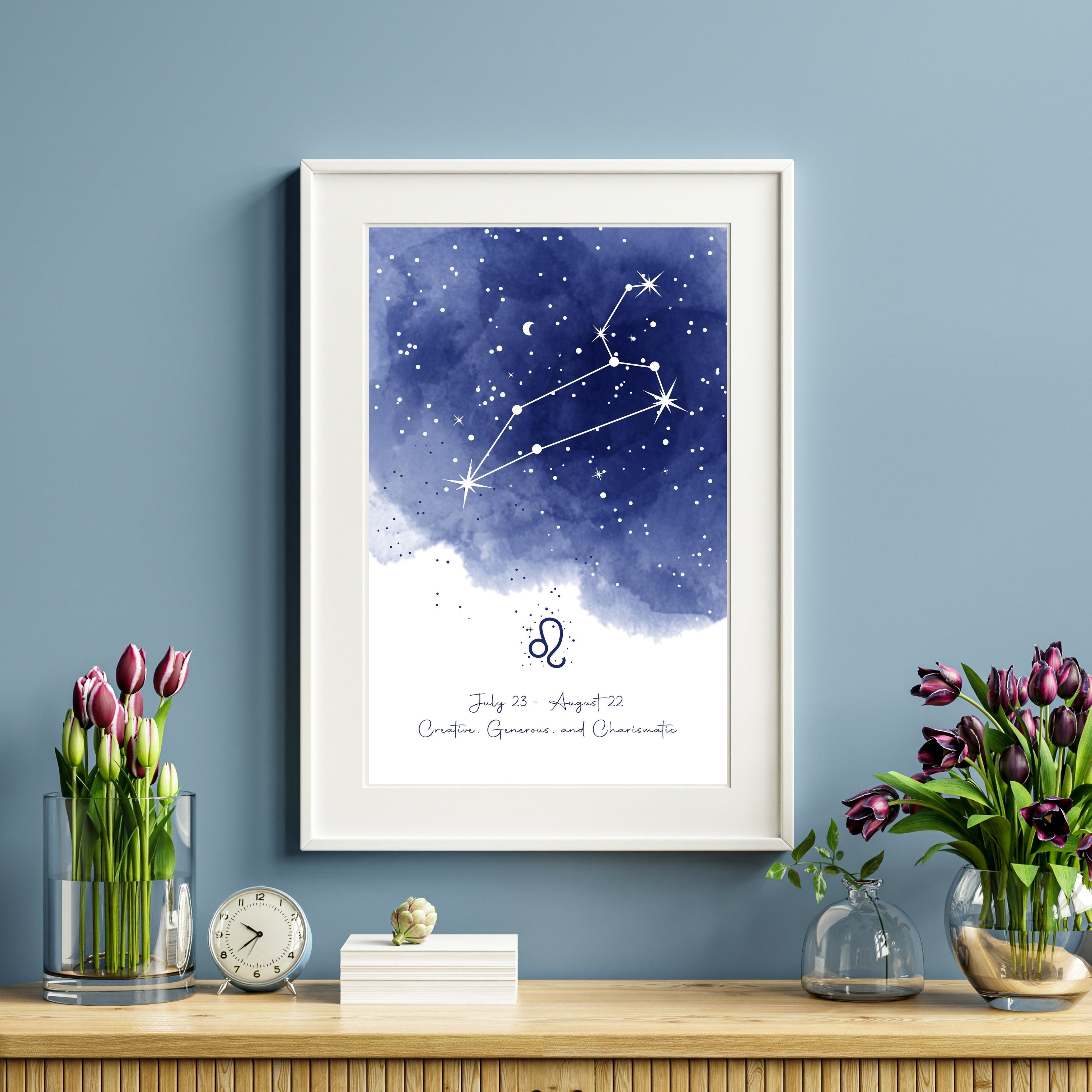 Leo Constellation, Astrology Printable, Printable Wall Art, Leo Zodiac ...