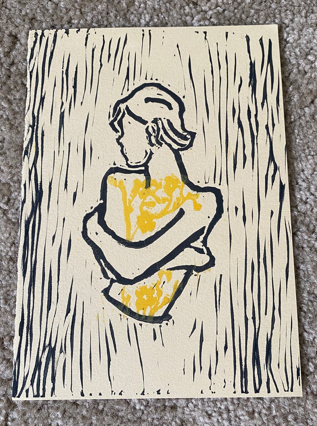 Linoleum Flower Lady Print - Etsy