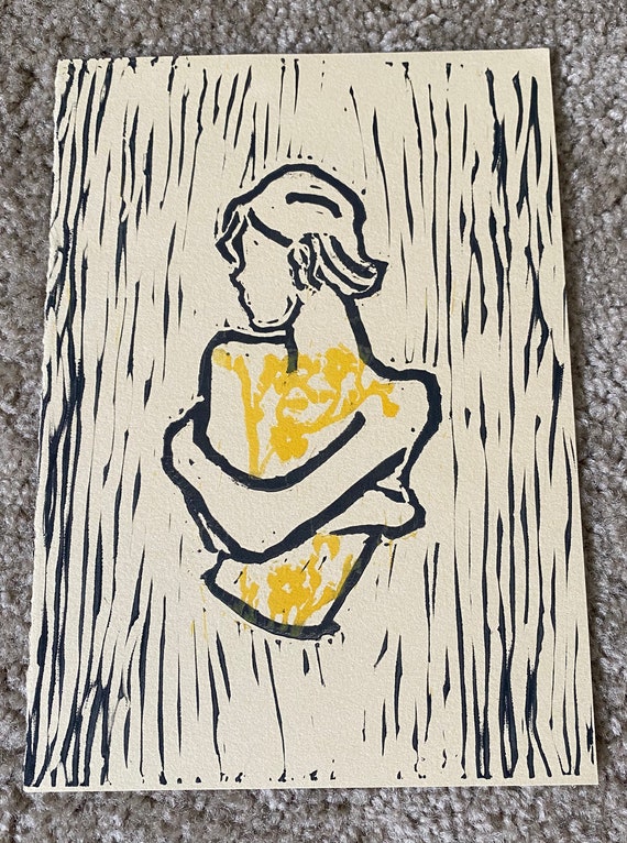 Linoleum Flower Lady Print - Etsy