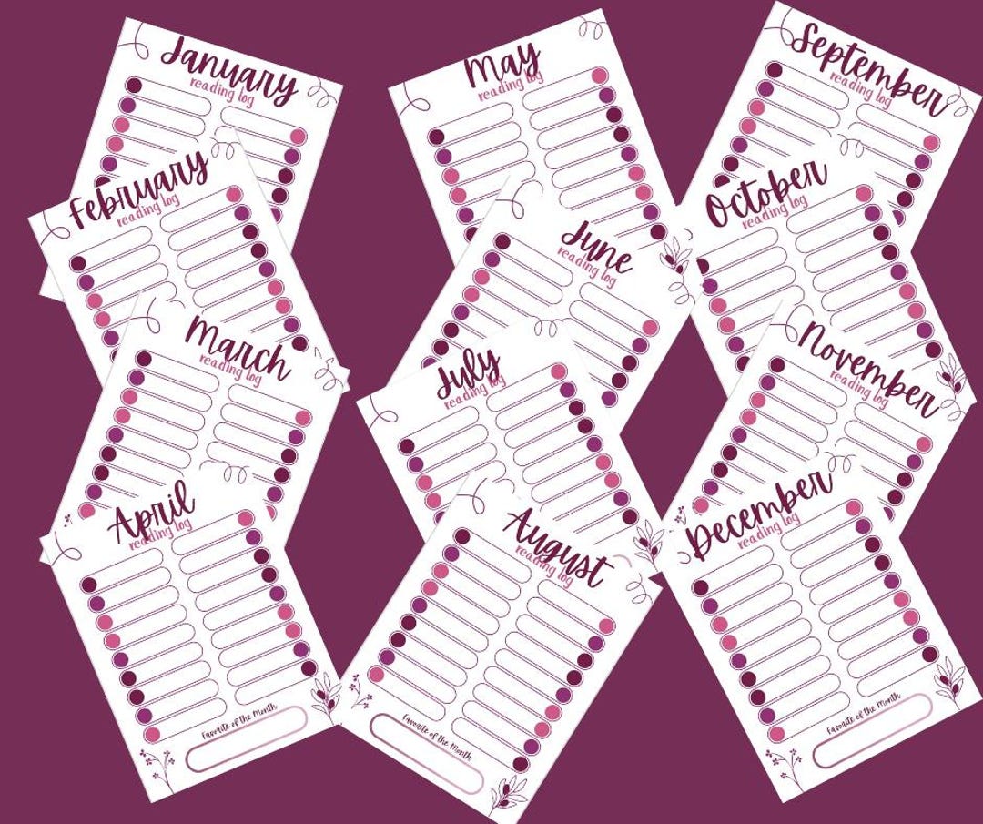 Yearly Reading Log - Etsy