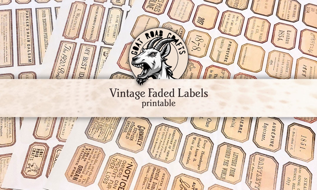 Vintage Faded Labels. Ephemera for Junk Journals. Digital Download ...