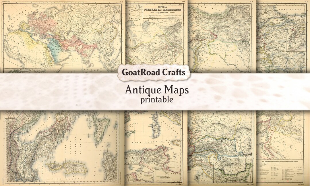 Antique Maps - Printable Papers for Junk Journals, Digital Download ...