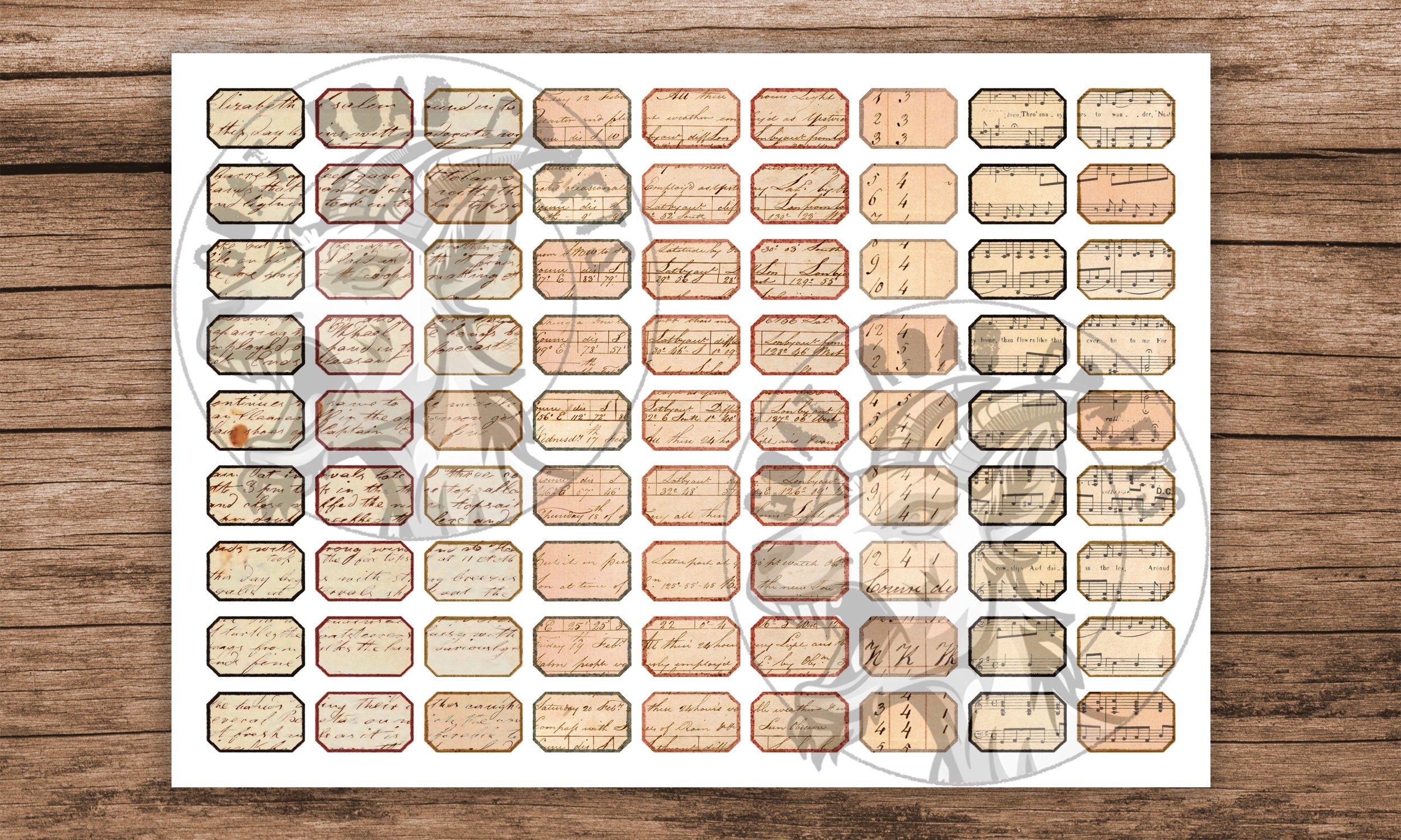 Vintage Faded Labels. Ephemera for Junk Journals. Digital Download ...