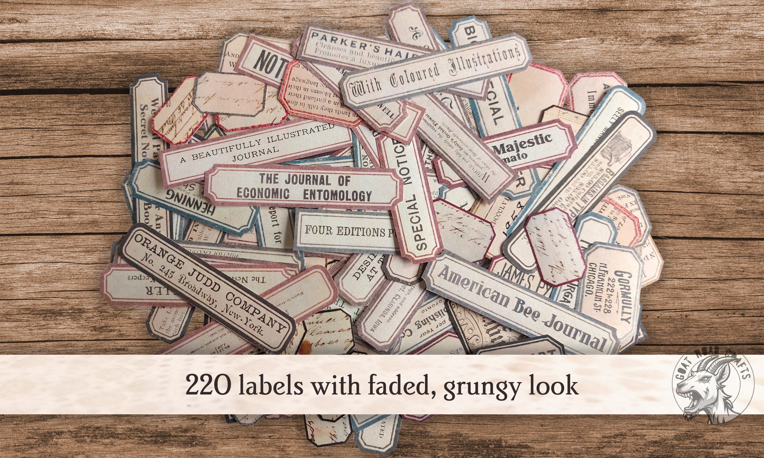 Vintage Faded Labels. Ephemera for Junk Journals. Digital Download ...