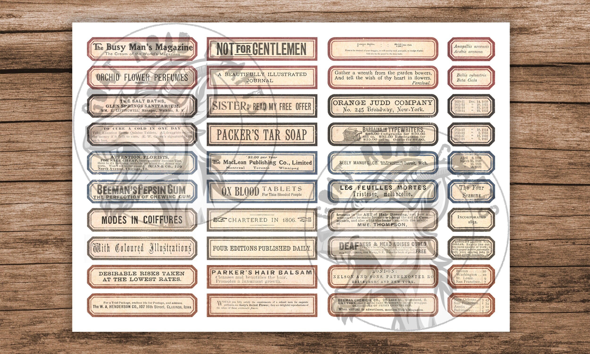Vintage Faded Labels. Ephemera for Junk Journals. Digital Download ...