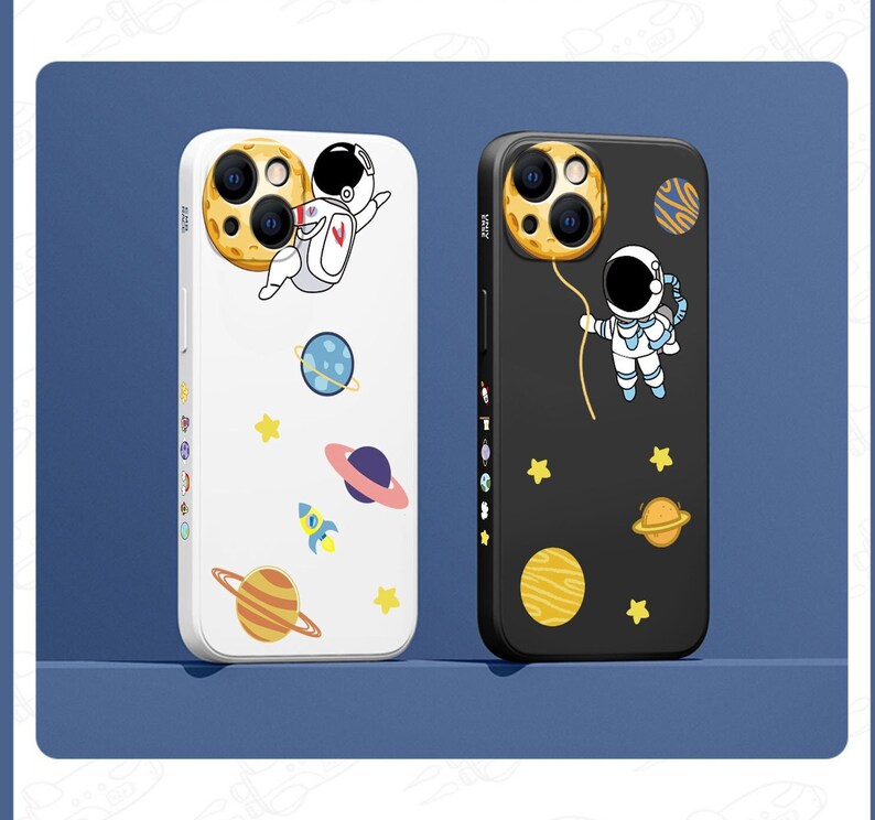 Cute Cartoon Iphone Case With Astronaut on Moon for Iphone 14 - Etsy