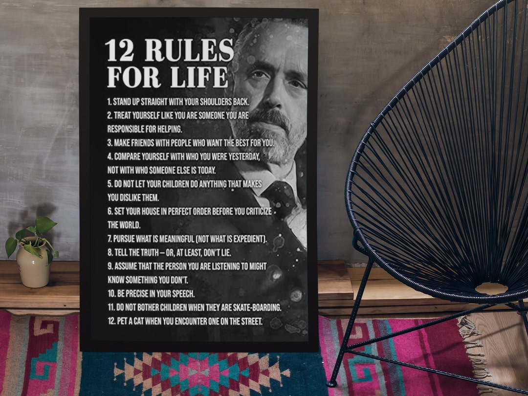 Jordan Peterson 12 Rules for Life Poster Jordan Peterson Collage Poster ...