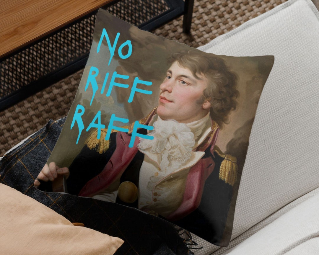 Altered Art Square Cushion, No Riff Raff Quote, Faux Suede, Accent ...