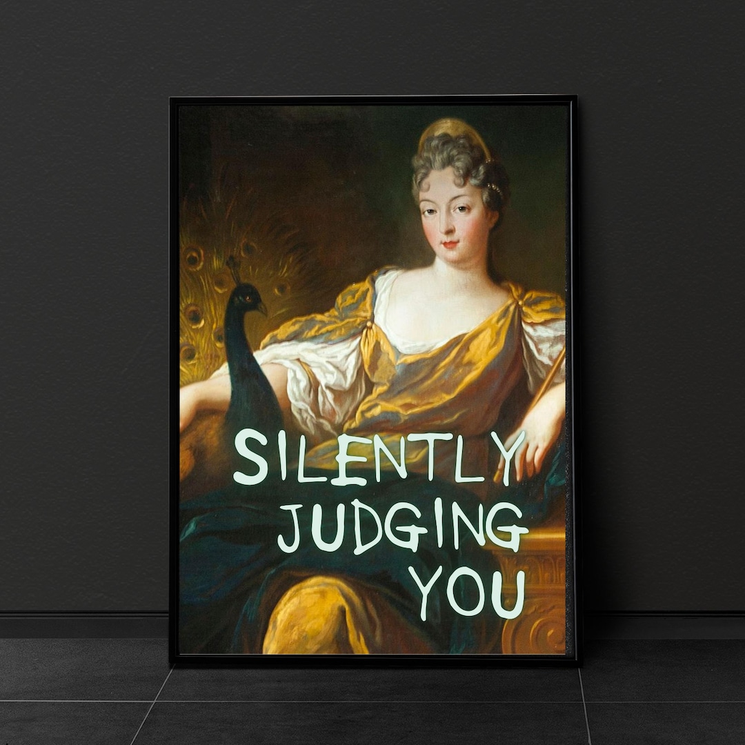 Silently Judging You, Alter Art, Vintage Print, Altered Art, Oil ...