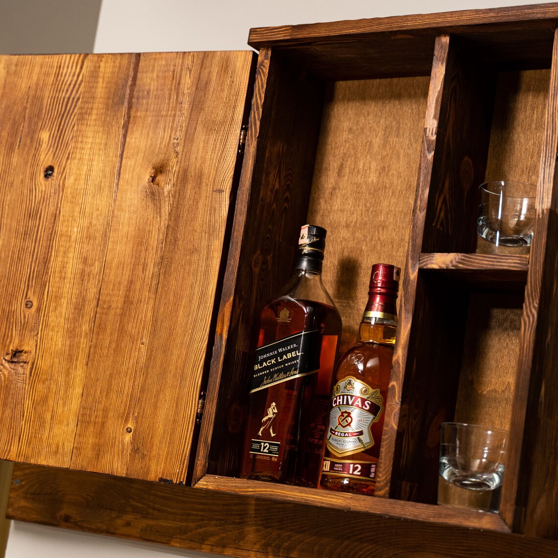 Rustic Wall-hanged Bar Cabinet - Etsy