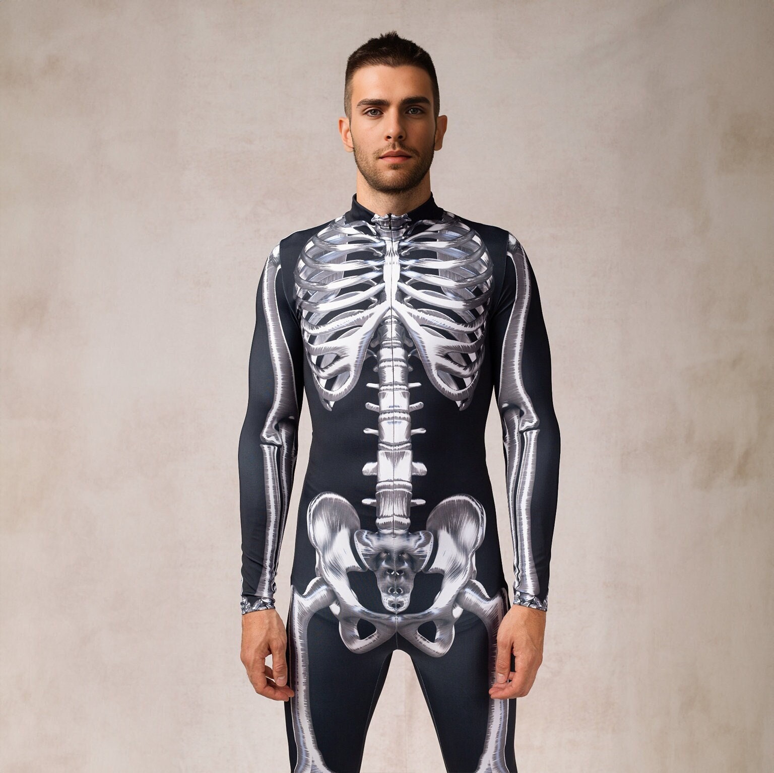 Silver Skeleton Costume, Skeleton Costume, Halloween Costume Men ...