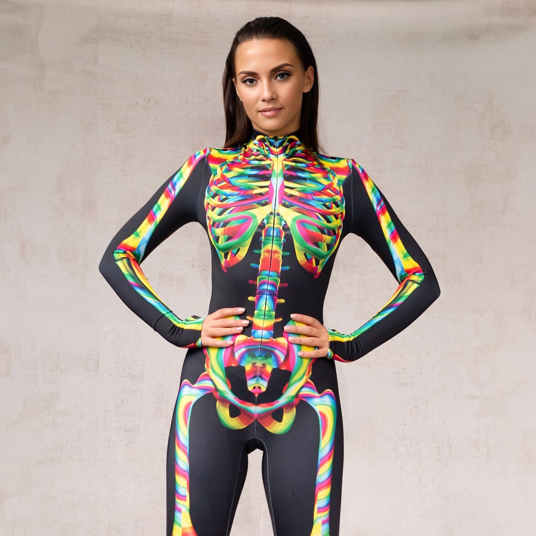 Rainbow Skeleton Costume, Skeleton Costume, Skeleton Bodysuit, Skeleton ...