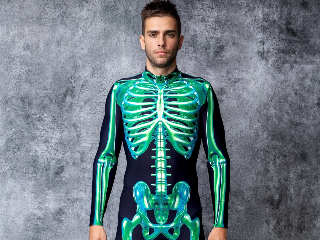 Skeleton Costume Men, Halloween Bodysuit, Halloween Costume Men ...