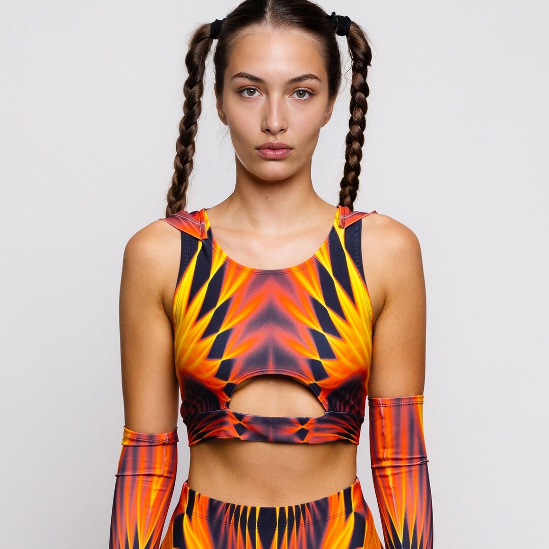 Wildfire Hooded Rave Top: Burning Man Festival Wear - Etsy