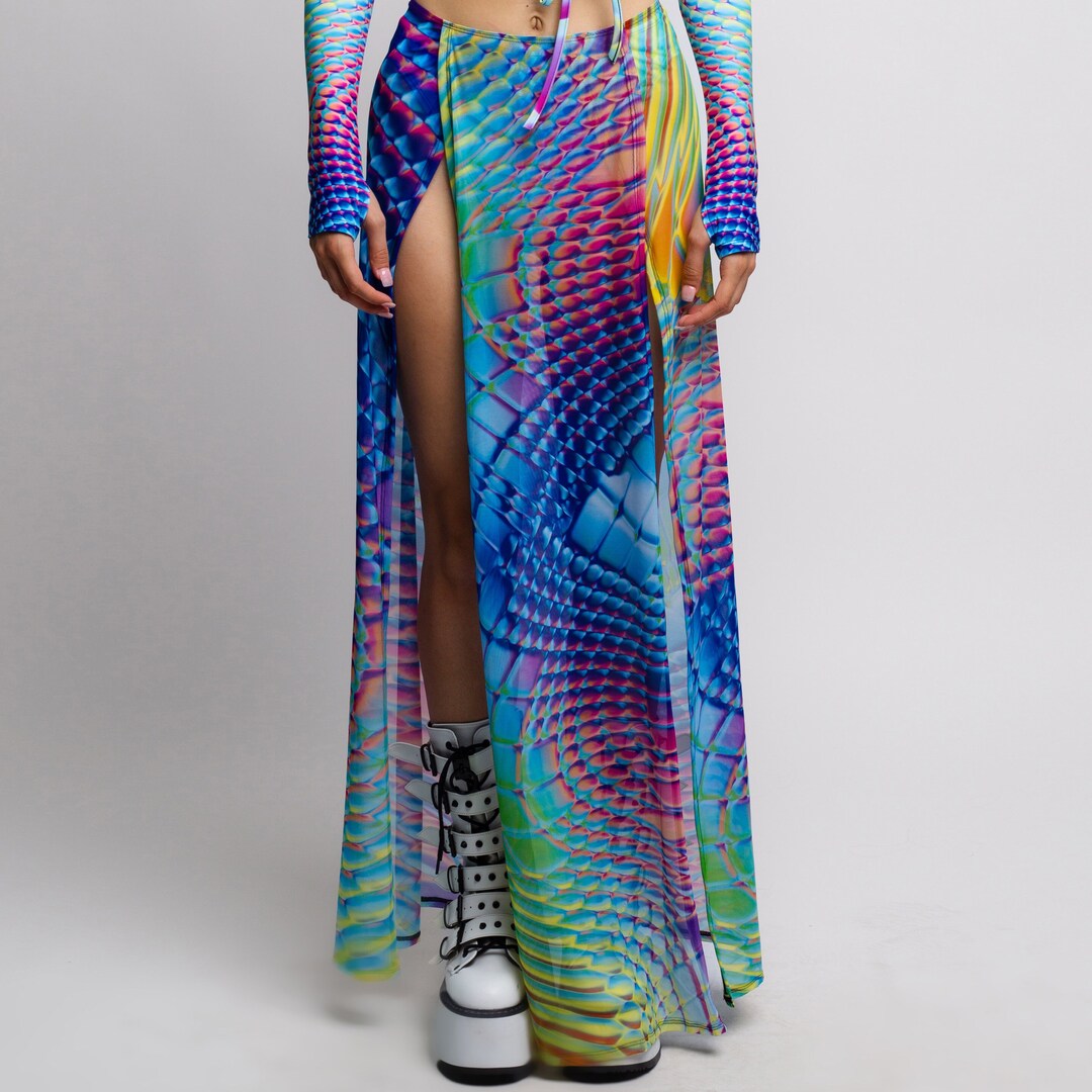 Rave Festival Mesh Skirt, Rave Colorful Skirt, Party Mesh Skirt, Party ...