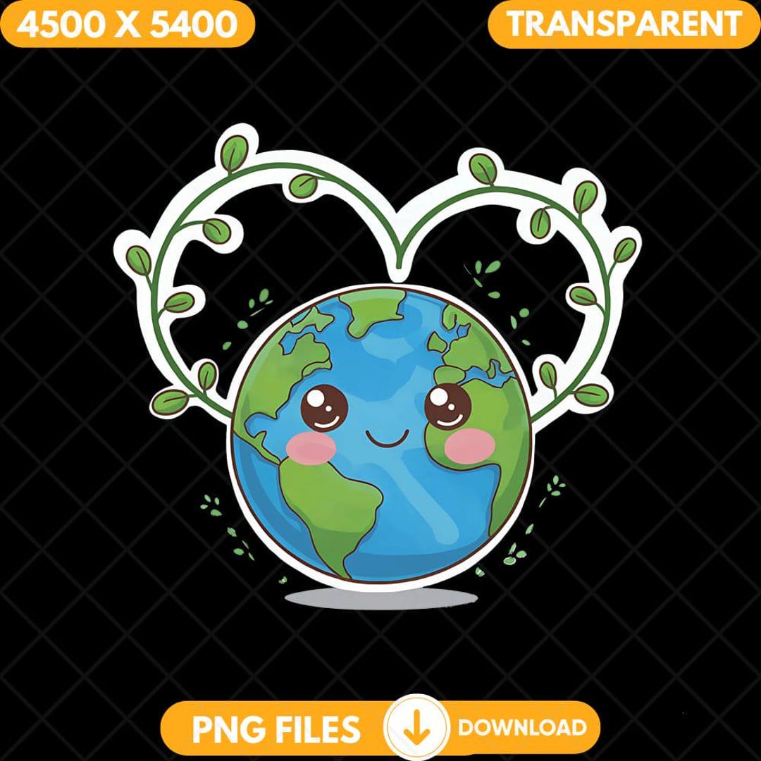 Cute Earth Day Heart Png, Happy Earth Day 2025 Png, Save the Planet ...
