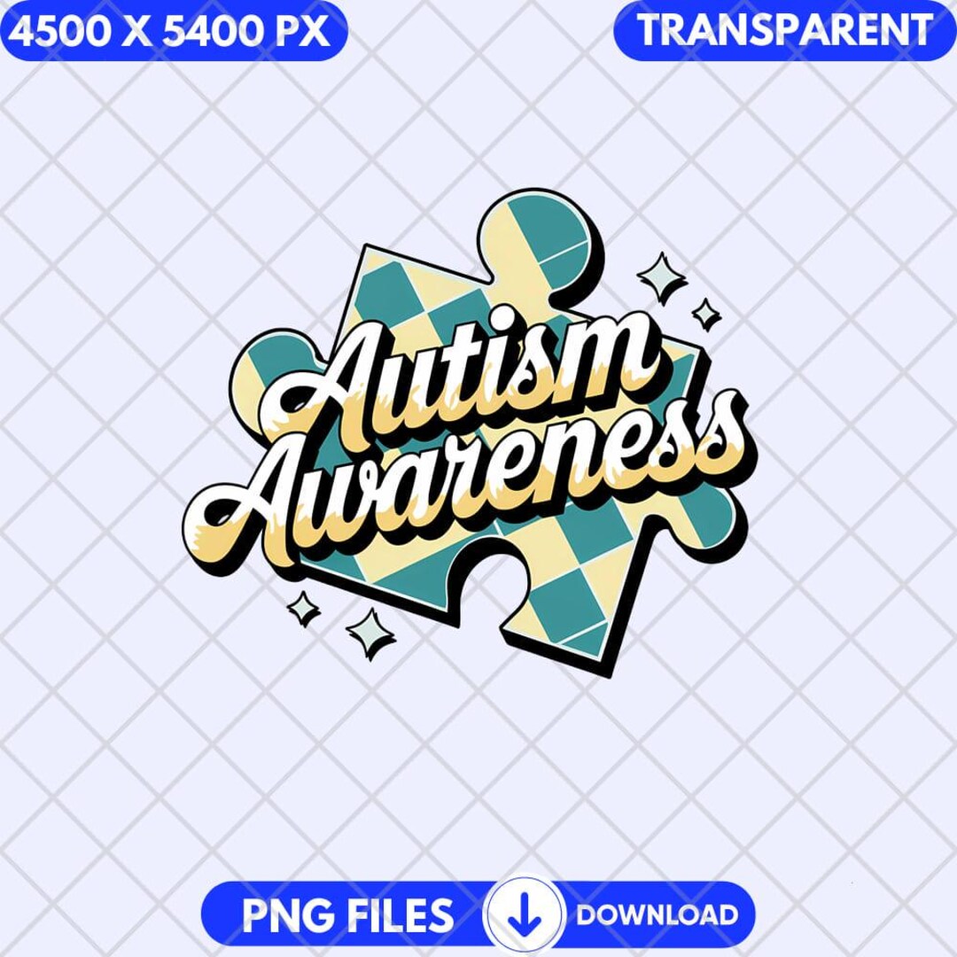 Autism Awareness Puzzle Piece Png, Autism Awareness Month Png, Digital ...