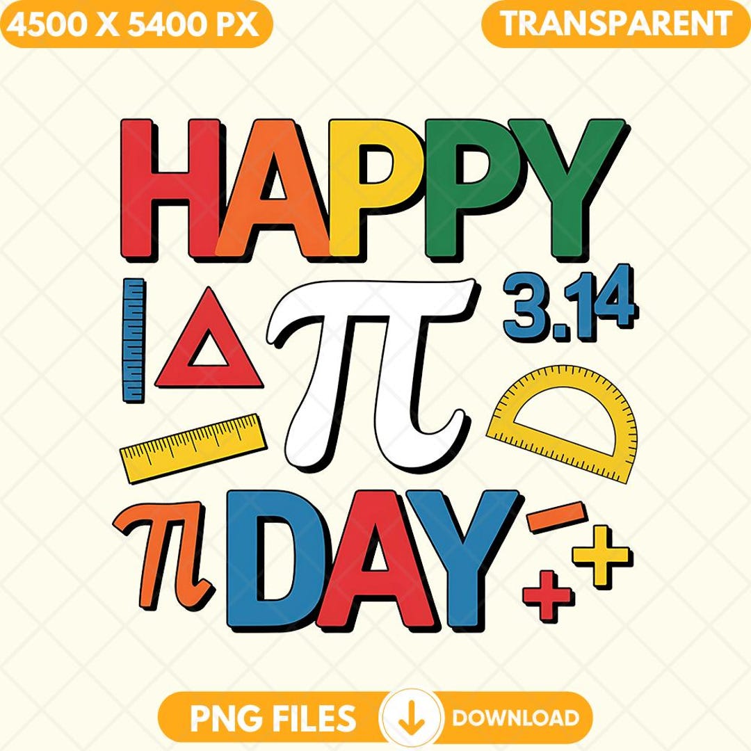 Happy Pi Day Png, Colorful Math Design, Digital Download, Pi Day ...