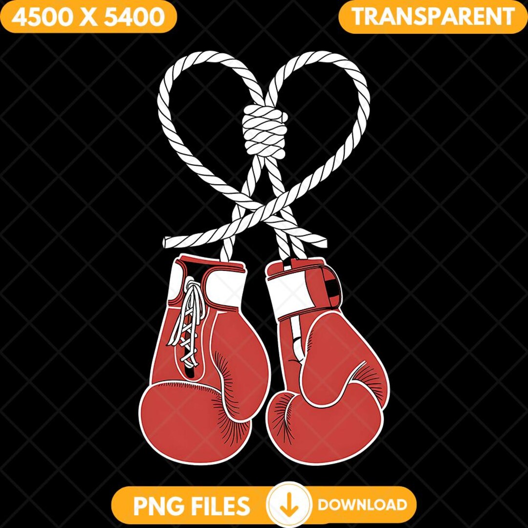Boxing Gloves Heart Png, Retro Boxing Valentine Sublimation Png ...