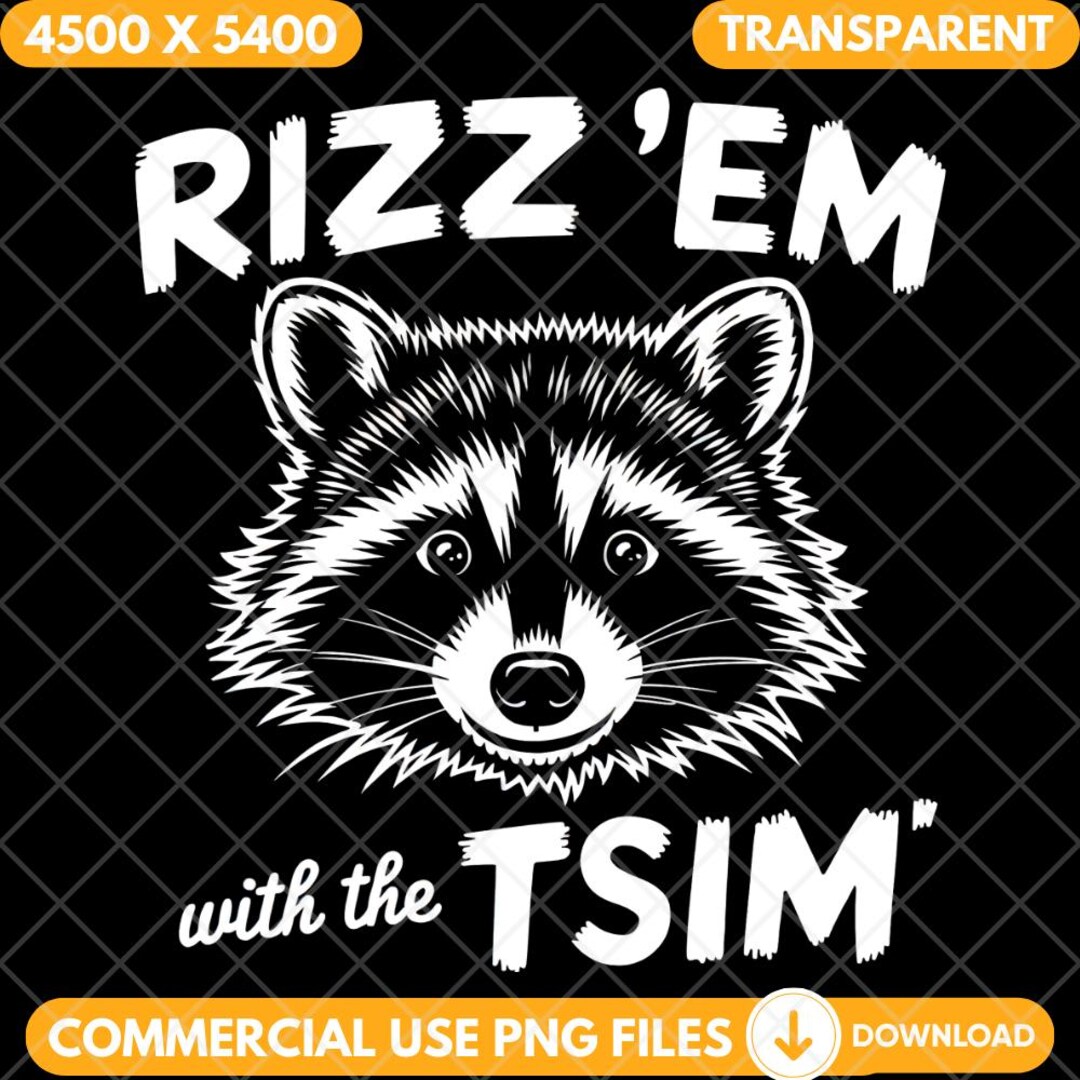 Rizz Em With the Tism Png, Raccoon Graphic Png, Autism Awareness ...