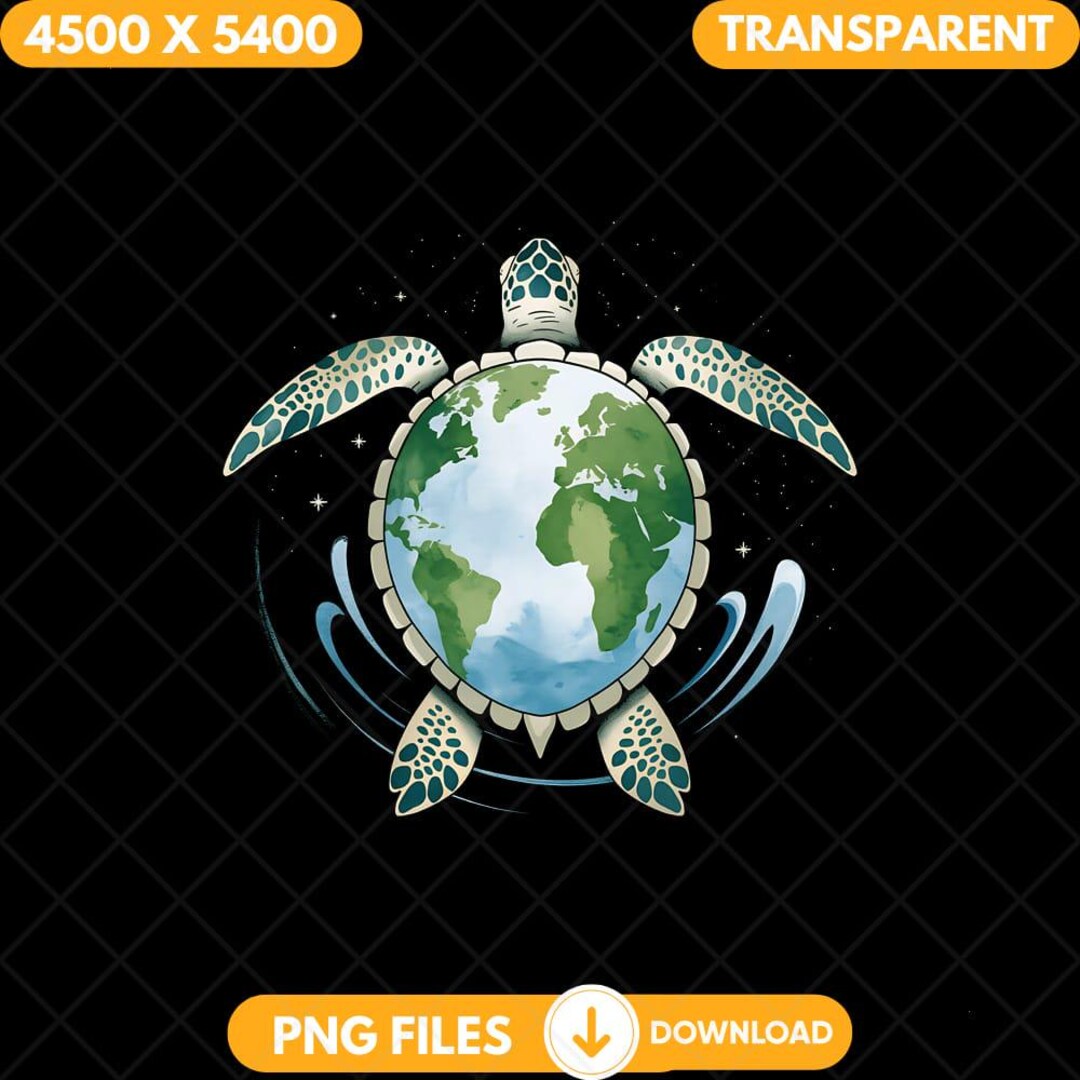 Earth Day Turtle PNG, Turtle Globe Shell Happy Earth Day 2025 Png, Save ...