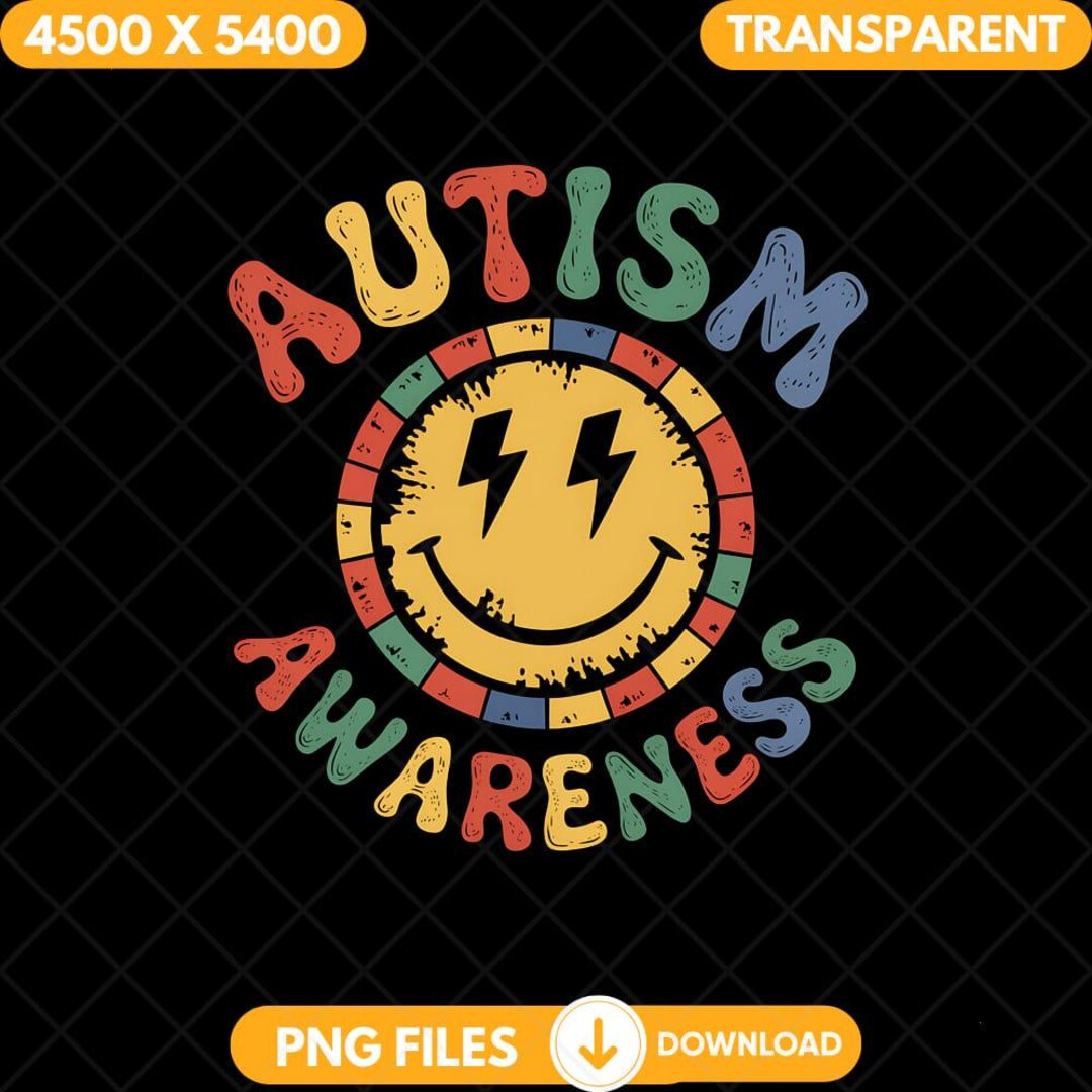 Autism Awareness Month Funny Emoji Png, Vintage Retro Autism Acceptance ...