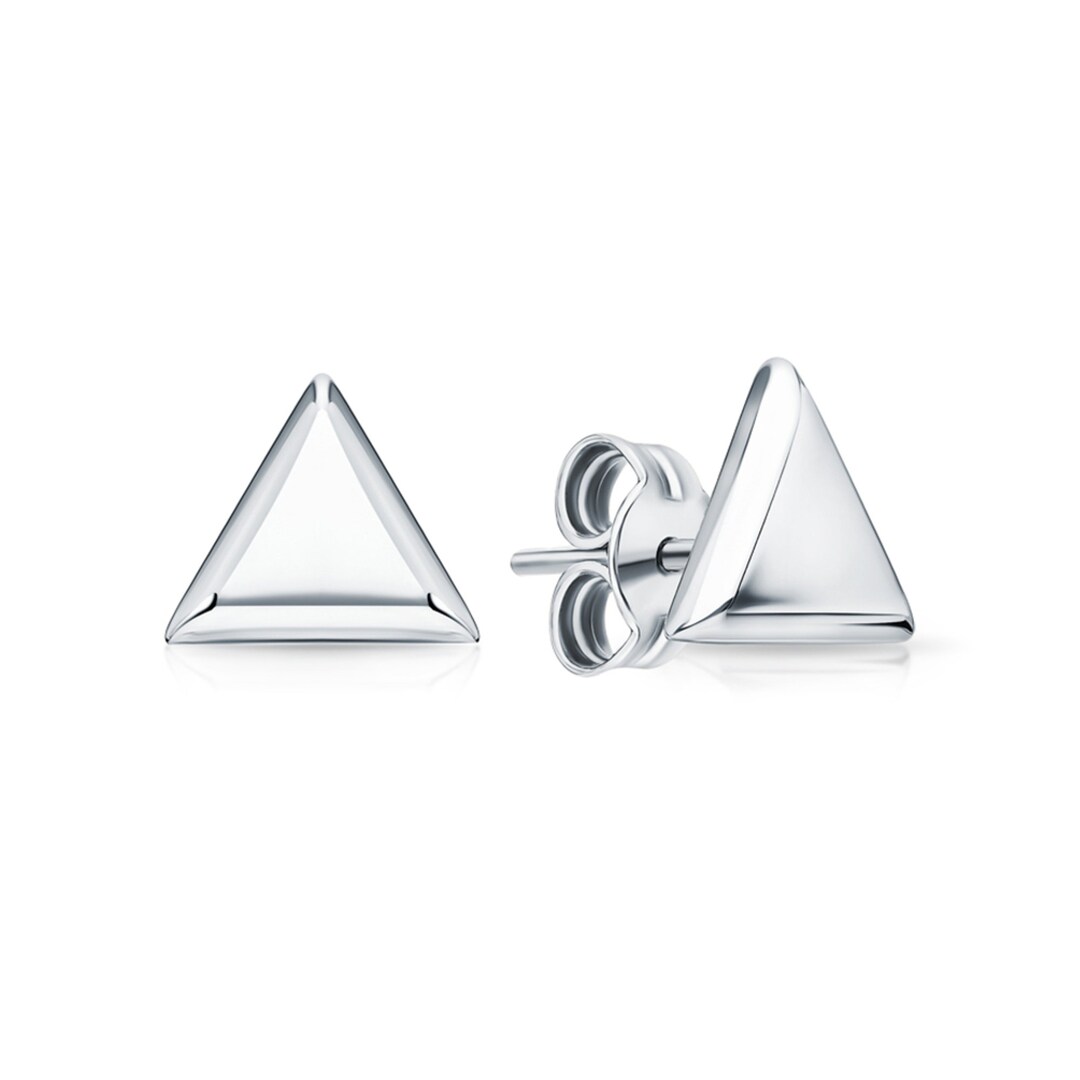 14k Gold Triangle Stud Earring, Super Cute 5 MM Triangle Stud, Cartilage Threadless Push Pin ...