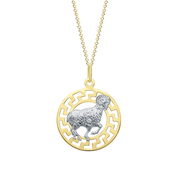 Aries Zodiac Sign Round Pendant Gold Aries Pendant Zodiac Charm Necklace Zodiac Sign Aries Jewelry Gift for Her Etsy