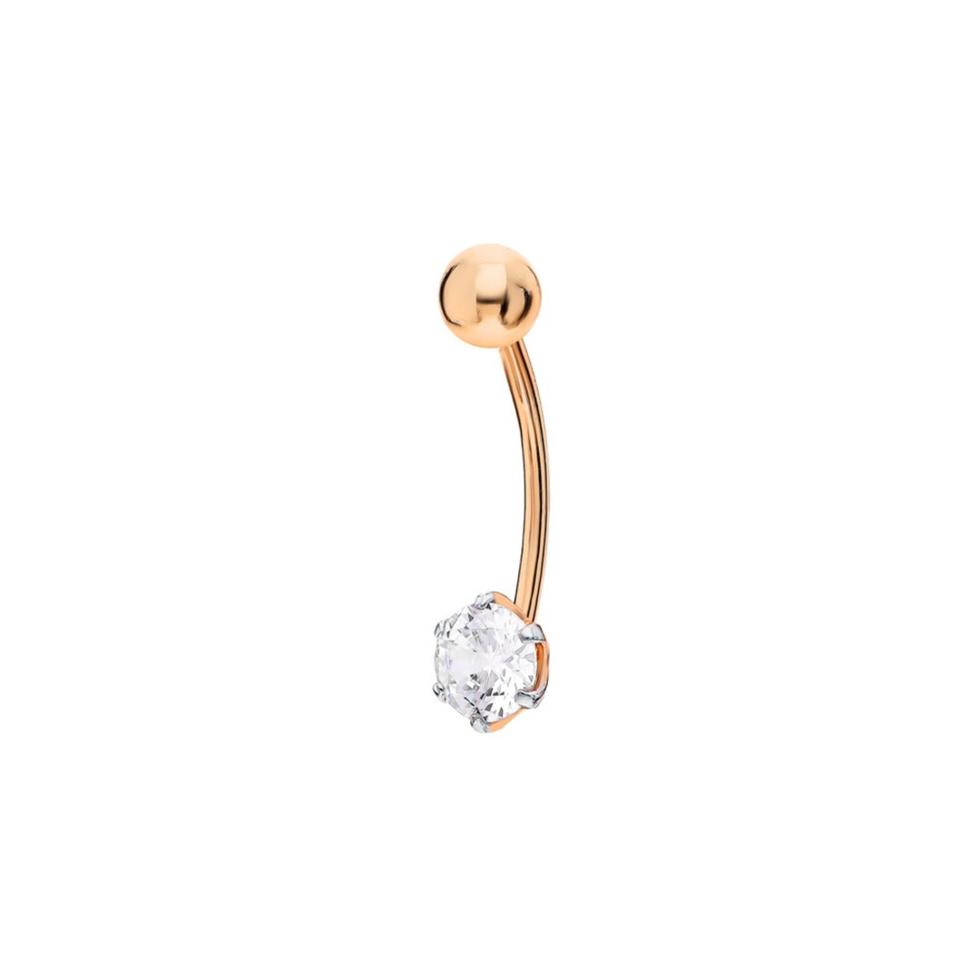 Gold Floating Belly Button Ring | Dainty Curved Navel Piercing | Small ...