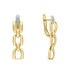 Oval Link Linear Drop Dangle Earring, 14k Gold Cuban Chain Link Earring ...