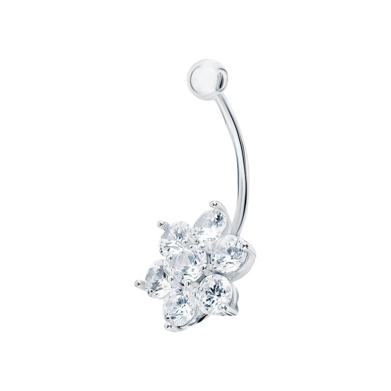 Sterling Silver Belly Piercing - Etsy