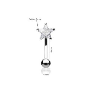 Star Cartilage Diamond Piercing / 14K Gold Rook Earring / Star Helix ...