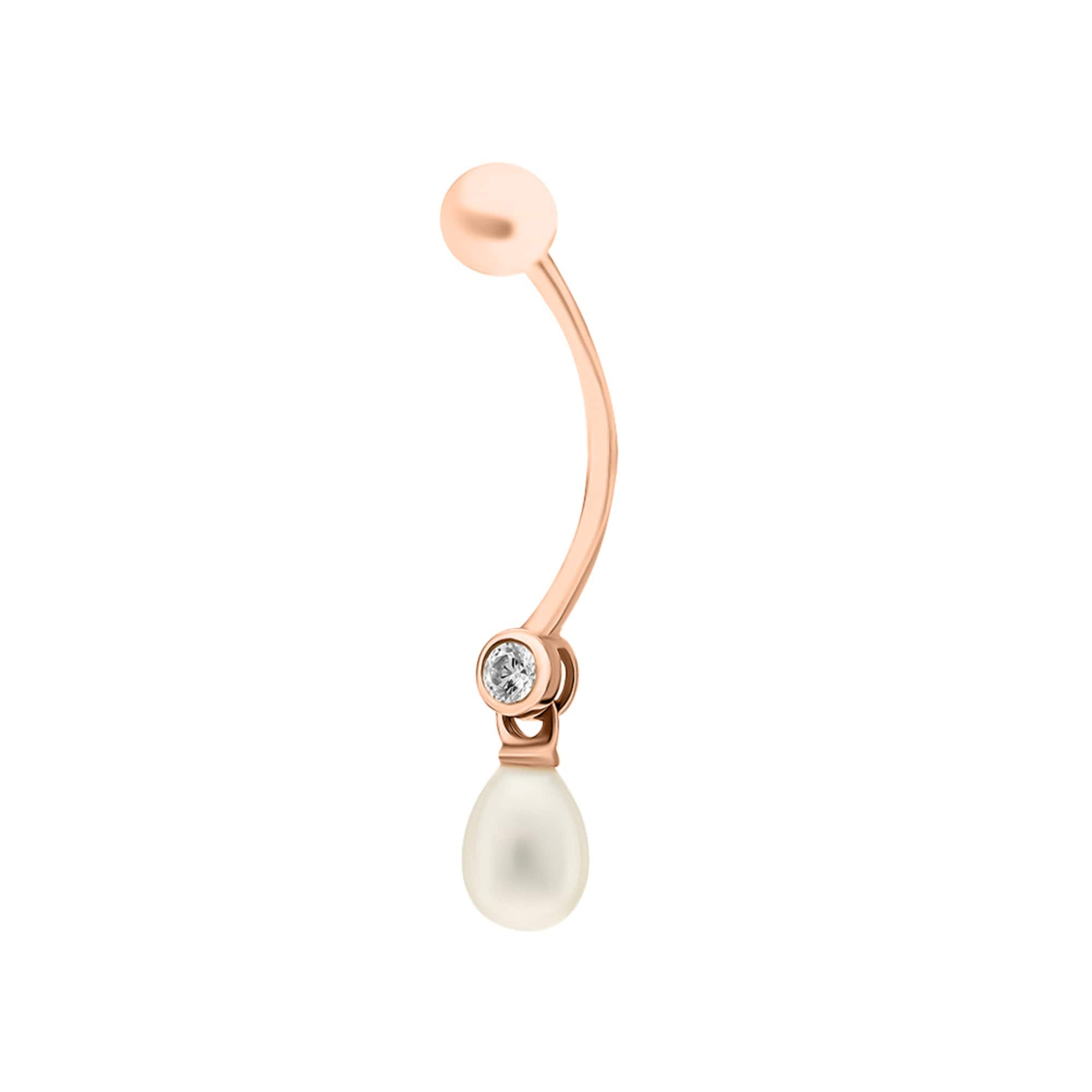 Pearl Belly Ring Pearlescent Belly Button Ring 14K Solid Gold Navel Ring Sparkly Diamond Belly Ring Body Jewelry Etsy