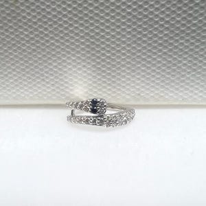Snake Design Diamond Clicker Piercing, 14K White Gold Conch Snake Hoop ...