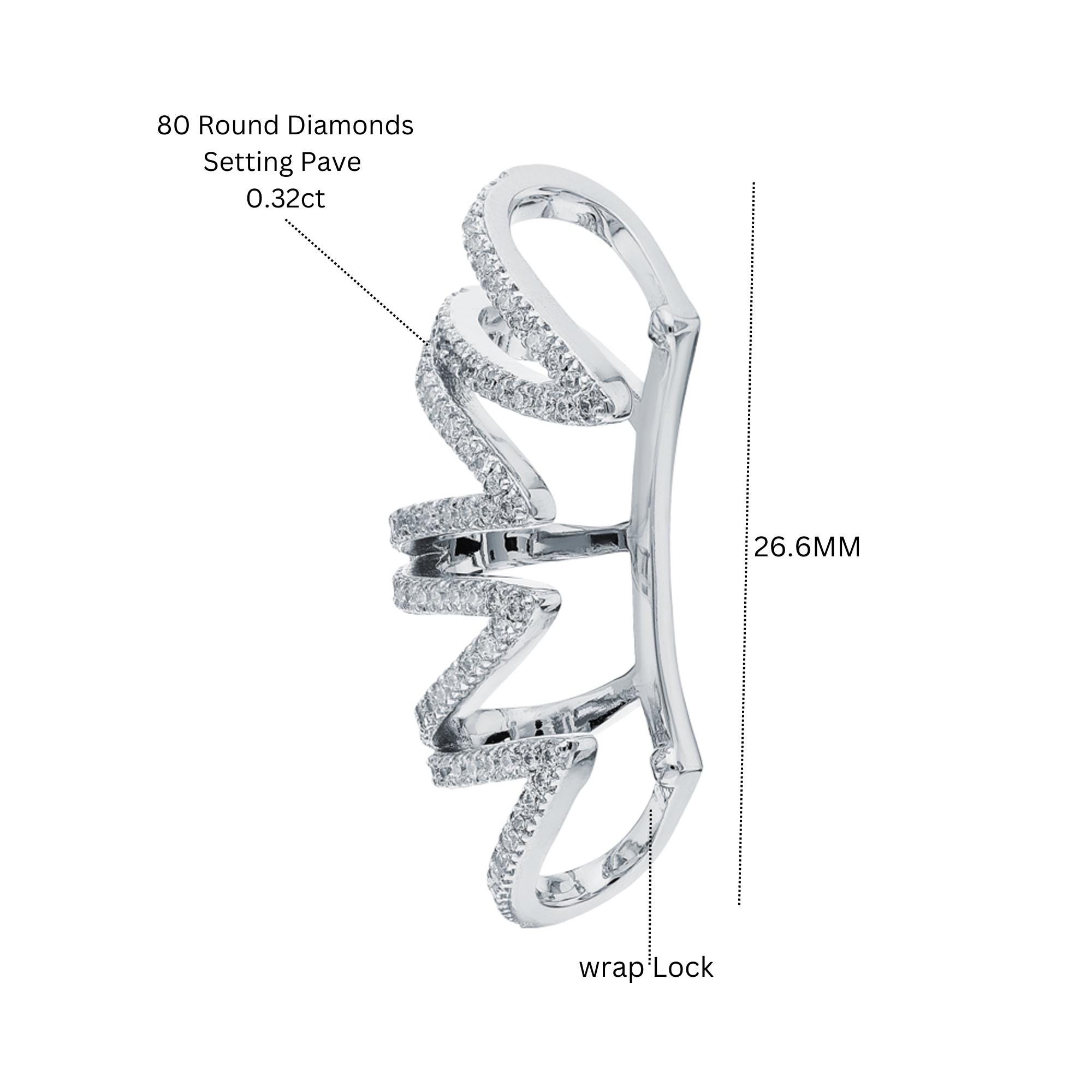 Diamond Spiral Ear Wrap Cuff, Diamond Topper Ear Cuff, Statement ...