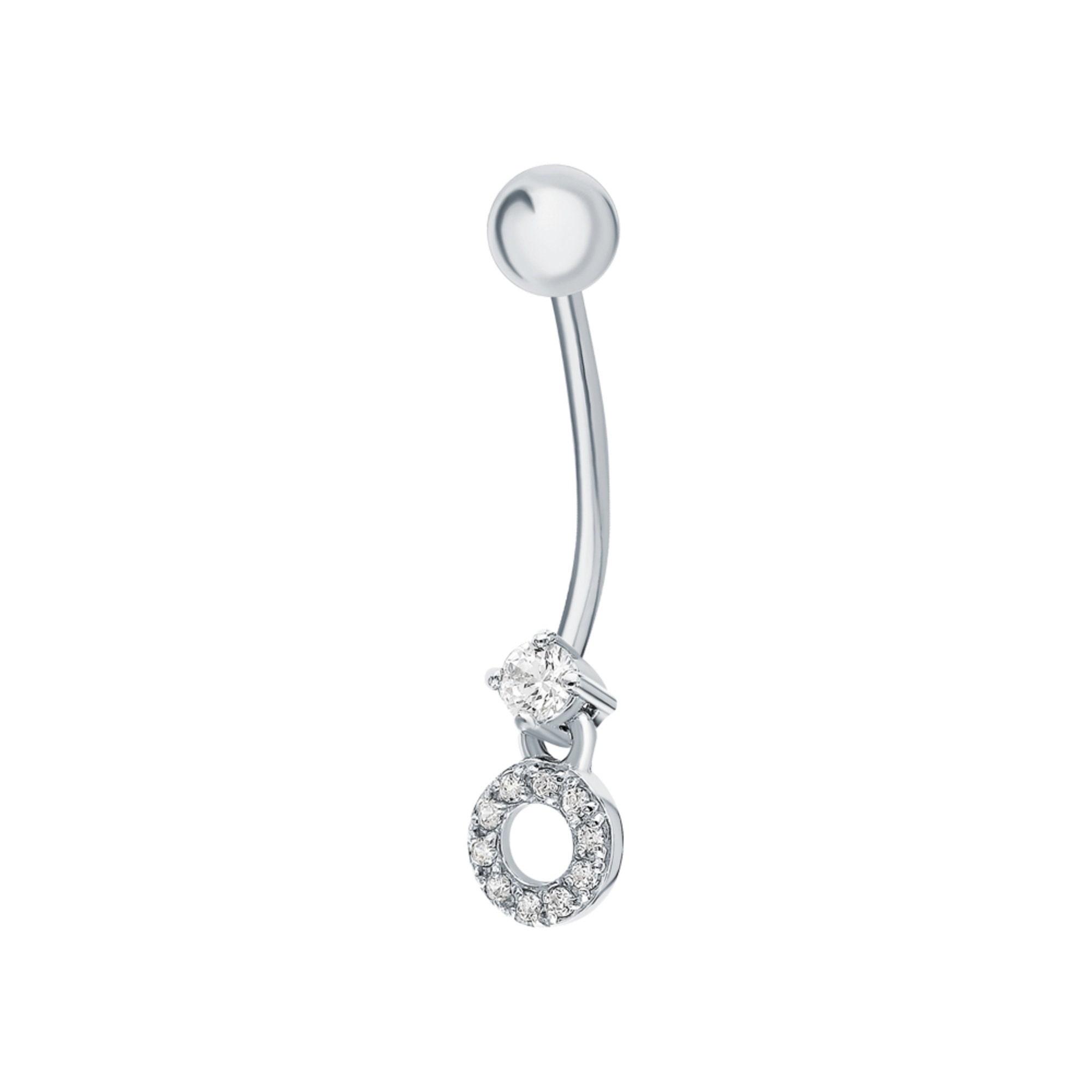 14k Solid Gold Belly Button, Externally Threaded Navel Ring, Round ...