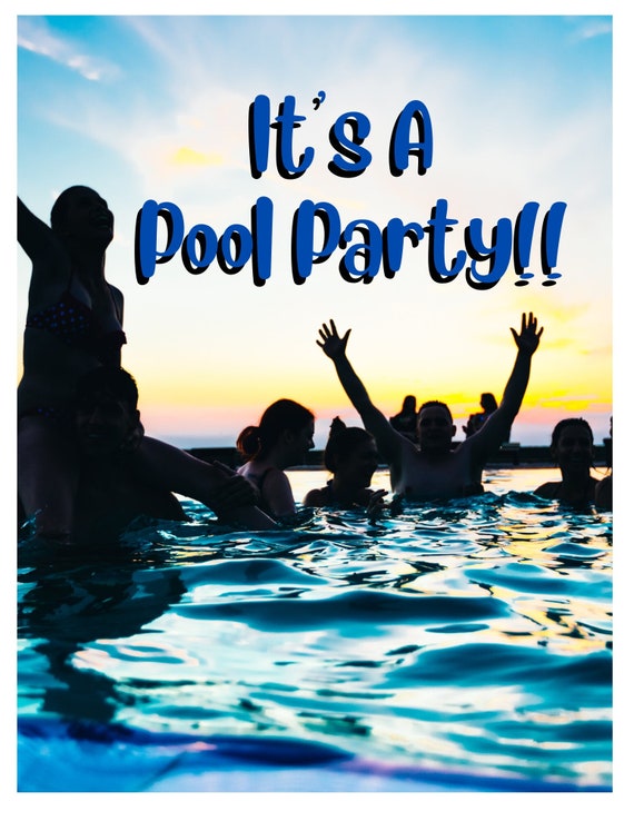 Printable Pool Party Sign Swimming Pool Sign Digital Download - Etsy
