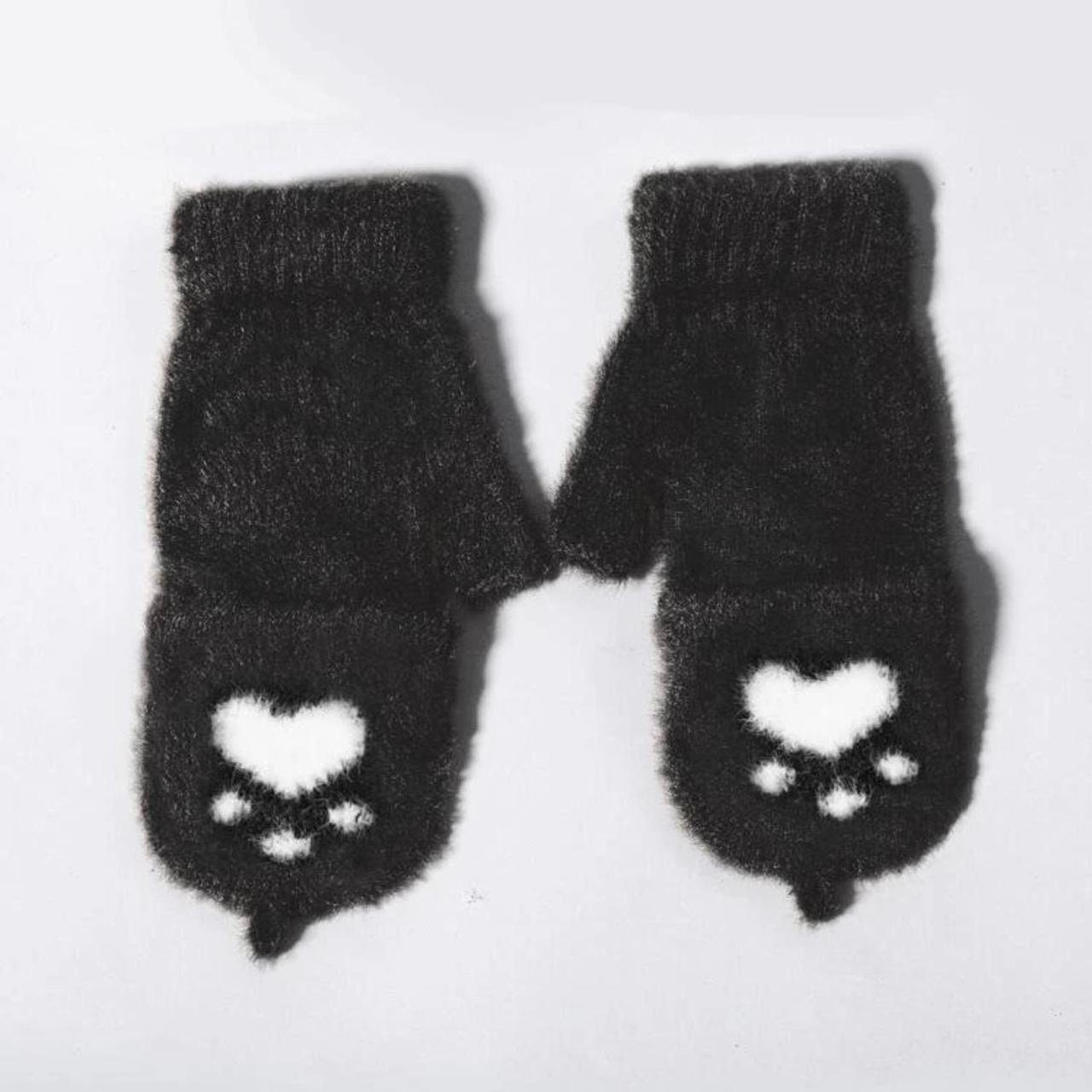 Paw Print Mittens Fingerless Gloves - Etsy