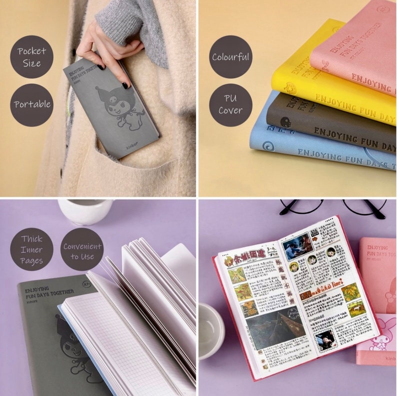 Sanrio Character A7+ Mini Pocket Book Soft Embossed PU Leather Cover - Etsy