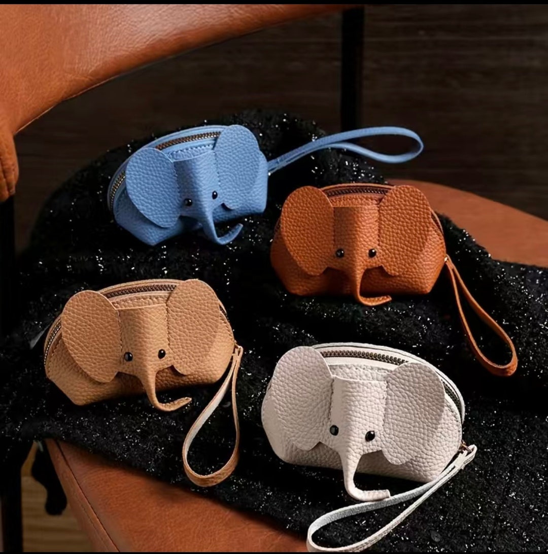 Faux Leather Elephant Coin Pouch - Etsy
