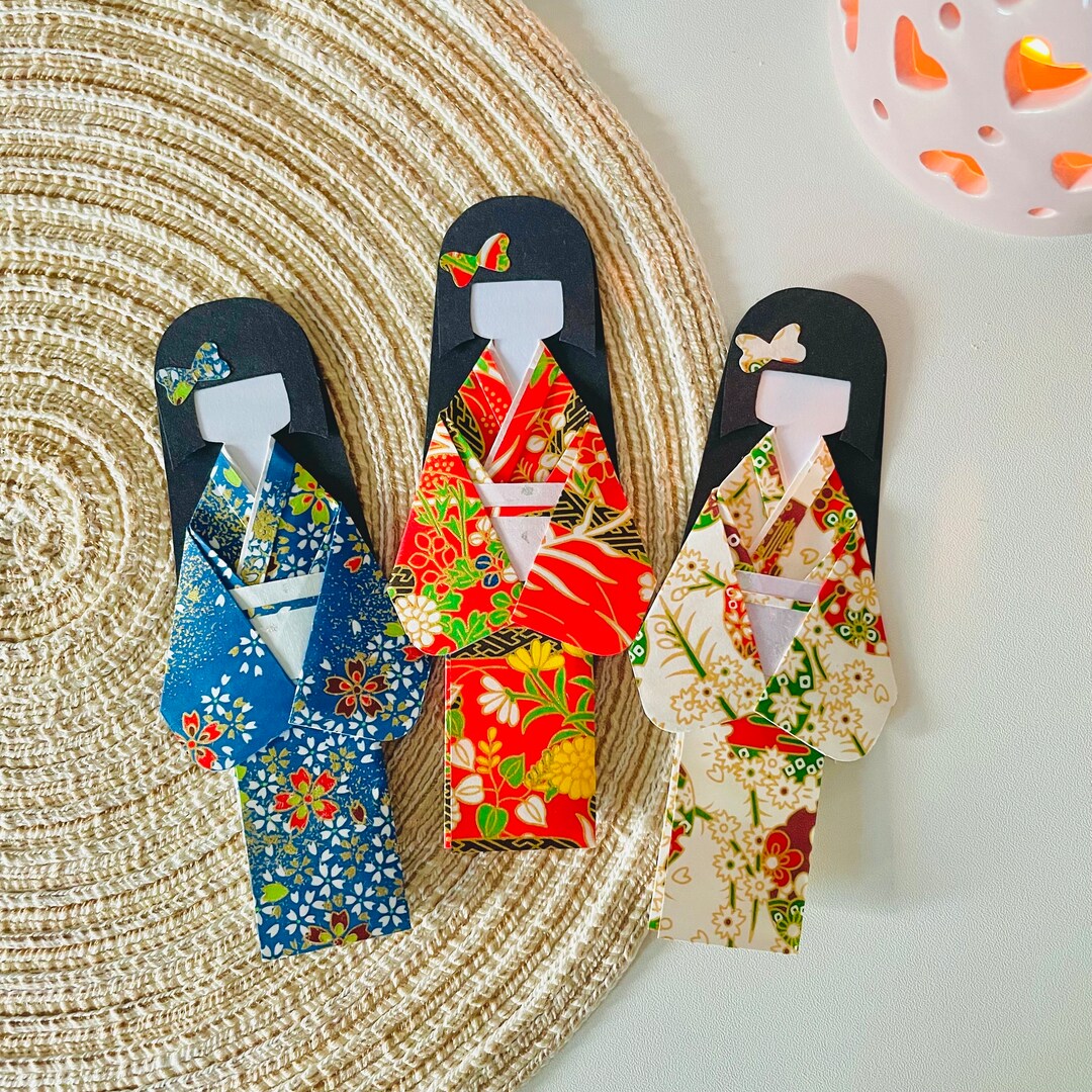 Handmade Kimono Doll Origami Bookmark, Geisha Bookmark for Women ...