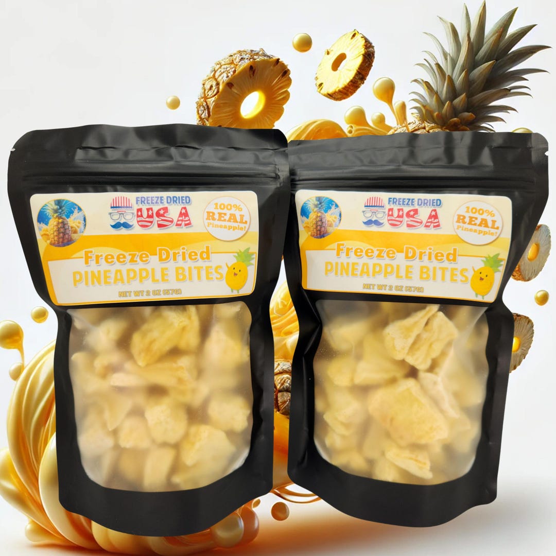 Freeze Dried Pineapple Bites 100% Pure Pineapple, 2-pack - Etsy
