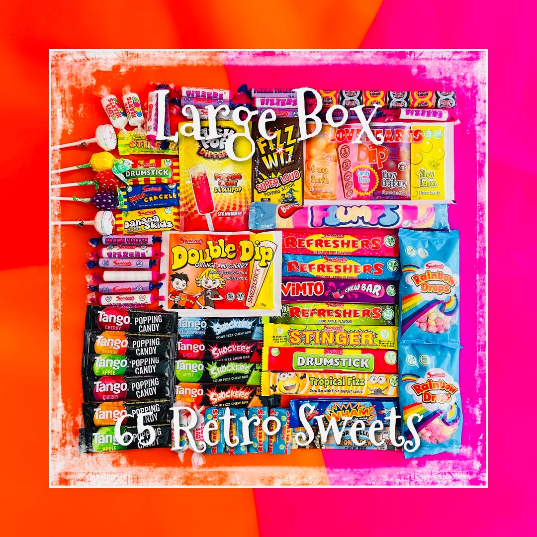 Large Retro Sweets Gift Box With 65 Sweets | Personalised Hamper Filled ...