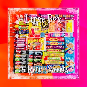 Large Retro Sweets Gift Box With 65 Sweets | Personalised Hamper Filled ...