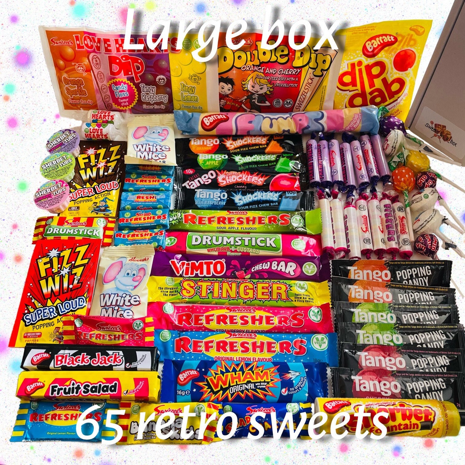 Large Retro Sweets Gift Box With 65 Sweets Personalised - Etsy UK