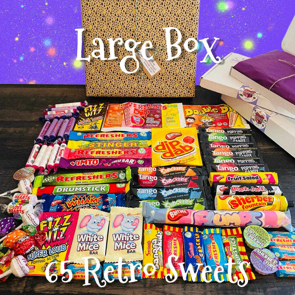 Retro Sweets Gift Box up to 1.4KG Personalised Hamper Filled - Etsy UK