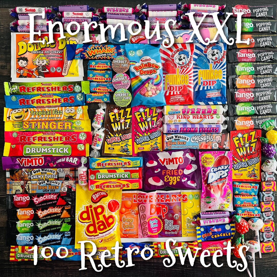 Enormous Retro Sweets Gift Box With 100 Sweets Personalised - Etsy UK